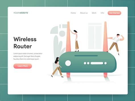 Premium Vector Wireless Router Banner Of Landing Page Concept