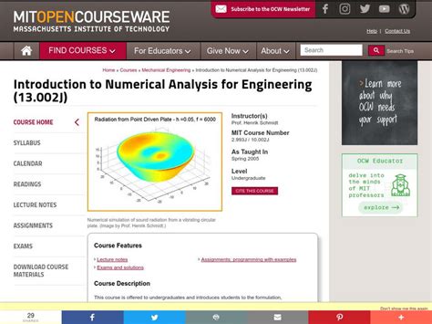 mit open course ware introduction to numerical analysis for