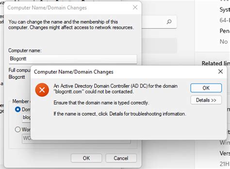 Sửa lỗi Active Directory Domain Controller could not be contacted khi join domain Blog CNTT