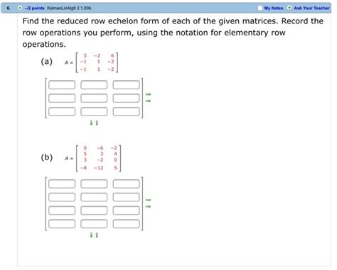 Solved Find The Reduced Row Echelon Form Of Each Of The Chegg