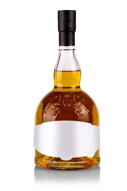Premium Photo Flat Bottles Of Whiskey With Lable Isolated On White