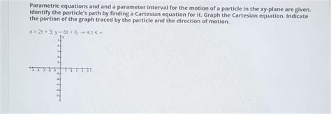Solved Parametric Equations And And A Parameter Interval For Chegg