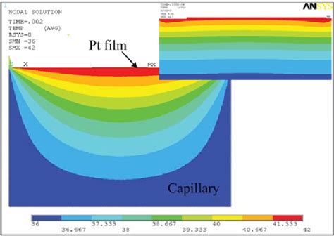 Simulated Transient Temperature Distributions Of The Sensor Used In The