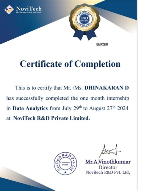 Successfully Completed My Data Analysis Internship Honing My Skills In Data Manipulation