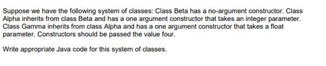Solved Suppose We Have The Following System Of Classes