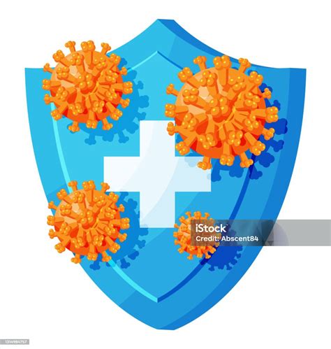 바이러스 보호를 위한 보안 보호막 백신접종에 대한 스톡 벡터 아트 및 기타 이미지 백신접종 면역 신체 기능 면역체계 Istock