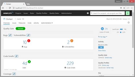 sonarqube for continuous analysis of projects ac s notes