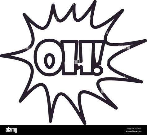 oh explosion bubble line style icon design of pop art retro expression ...