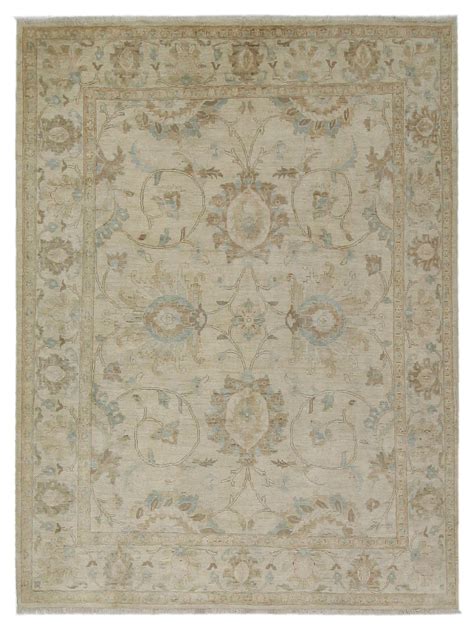 Pacific Ziegler 39632 Ivory Ivory Transitional Hand Knotted Rug