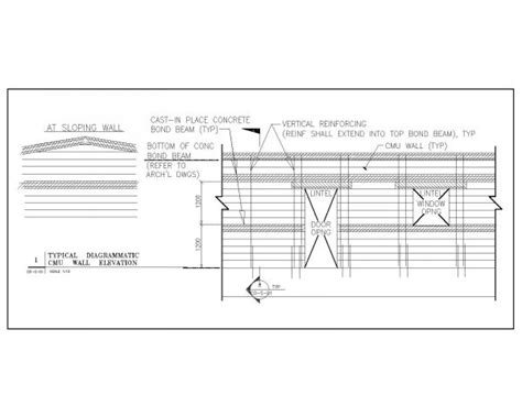 Typical Diagrammatic Cmu Wall Elevation Dwg Thousands Of Free