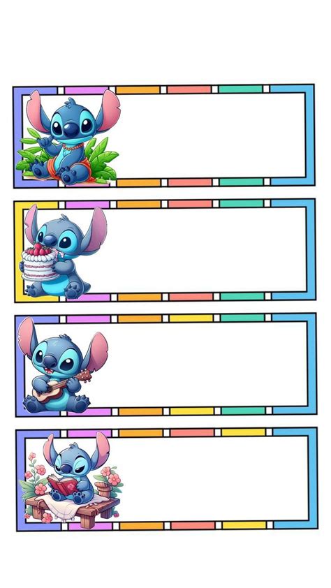 Etiquetas De Stitch Para Cuadernos
