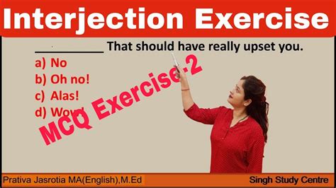 विस्मयादिबोधक Interjection Mcq 2 With Answer In English Grammar For