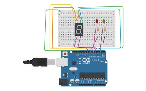 circuit design seven segment display tinkercad