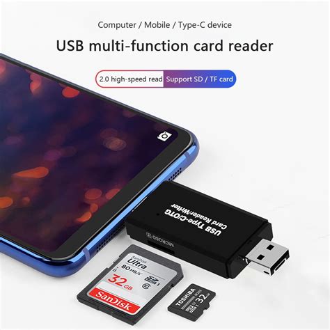USB Type C Card Reader For SD Micro SD Android Smartphones High Speed USB 2 0 480Mbps Writer