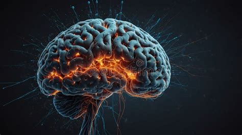 Futuristic Visualization Of A Human Brain With Glowing Neural Networks