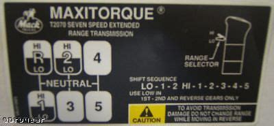 Purchase Mack Transmission Speed T Shift Pattern In Orlando Florida United States For