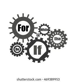 Monochrome Logo Java Programming Language Gears Stock Vector Royalty Free