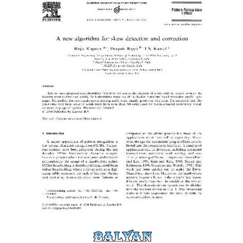 خرید و قیمت دانلود کتاب new algorithm for skew detection and correction