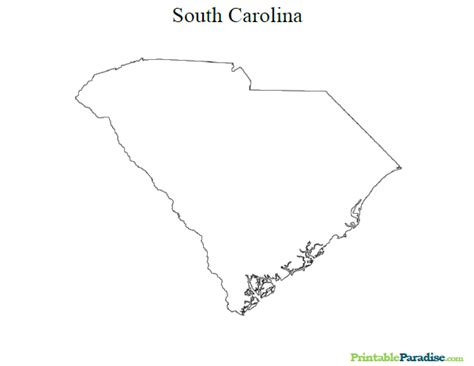 South Carolina Printable Map Eps