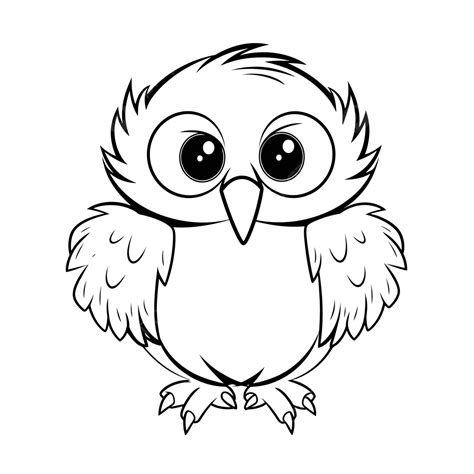 아기 색칠 공부 페이지 개요 스케치 드로잉을 그리는 귀여운 올빼미 사진 벡터 독수리 만화 그리기 독수리 만화 개요 독수리 만화 스케치 Png 일러스트 및 벡터 에