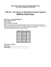 Spring Midterm Keys Pdf Department Of Electrical And Computer Engineering University Of