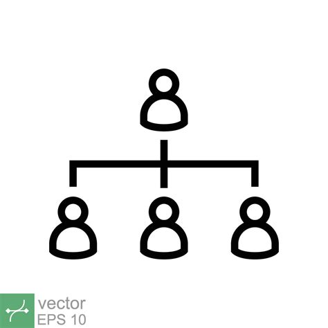Organization Chart Icon Simple Outline Style Org Hierarchy Company Diagram Flow Symbol Team