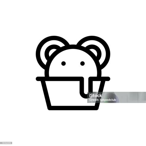 아이스크림 컵 벡터 일러스트 레이 션 과자 선 스타일 아이콘 0명에 대한 스톡 벡터 아트 및 기타 이미지 0명 곰 냉동된 Istock