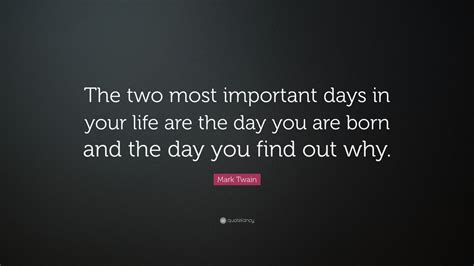 Mark Twain Quote “the Two Most Important Days In Your Life Are The Day