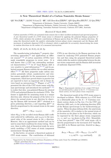 Pdf A New Theoretical Model Of A Carbon Nanotube Strain Sensor