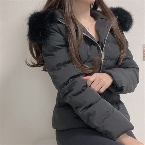 후드털탈부착 오투 밴딩 퍼 후드 슬림라인 패딩 점퍼 에이블리