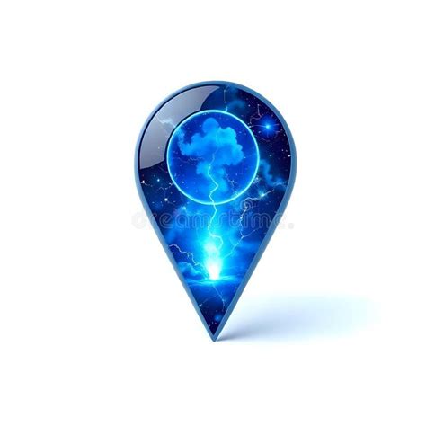 3d Blue Crystal Map Pin Pointer Isolated On White Background Ai