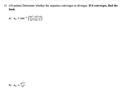 solved 1 18 points determine whether the sequence