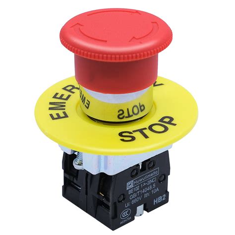 Mxuteuk 1nc 1no 22mm Emergency Stop Push Button Switch