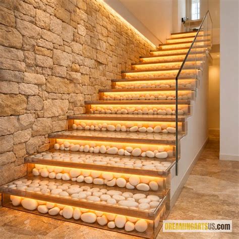 Luxury Pebble Stone Stairs Epoxy Pebble Stone Staircase