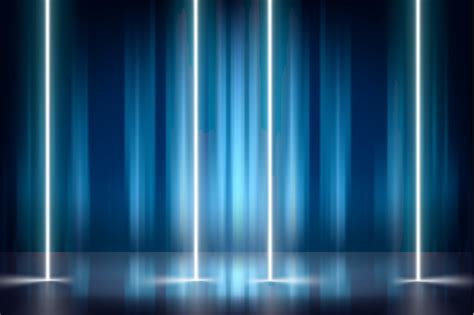 네온이 있는 추상적인 블루 스튜디오 제품 템플릿을 디자인합니다 3d 벡터 모형 0명에 대한 스톡 벡터 아트 및 기타 이미지