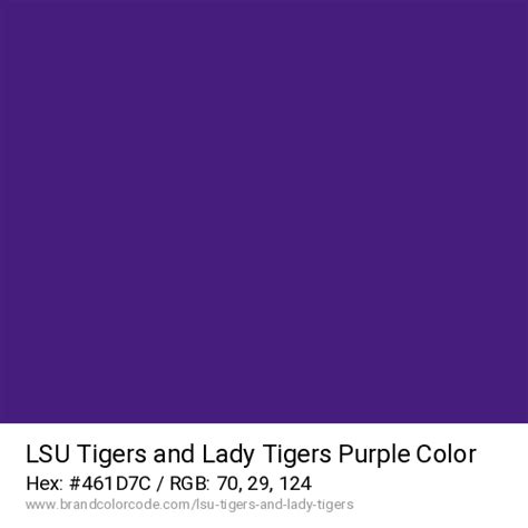 Lsu Tigers And Lady Tigers Brand Color Codes