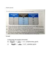 Elasticity Question ECO 162 Docx Elasticity Question Answer A Decrease The Quantity Demanded
