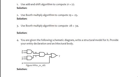 Solved 1 Use Add And Shift Algorithm To Compute 21 X 27