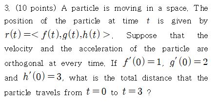 Solved 10 Points A Particle Is Moving In A Space The P