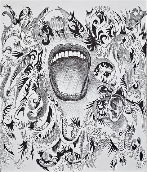 Scream Drawing Pencil Sketch Colorful Realistic Art Images Drawing Skill