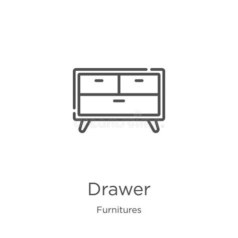 Drawer Icon Vector From Furnitures Collection Thin Line Drawer Outline