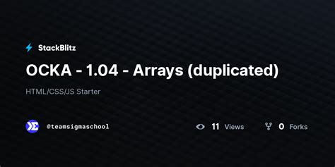 Ocka 104 Arrays Duplicated Stackblitz