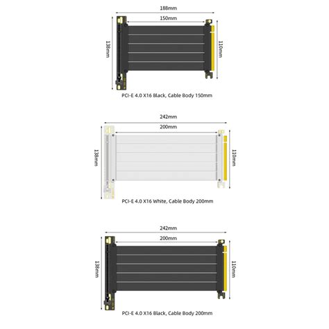 Teucer Pci E 4 0 X16 Riser Cable การ์ด Emi Shielded ความเร็วสูงยืดหยุ่น