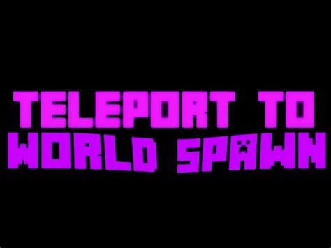 Teleport To Spawn DataPack Minecraft Data Pack