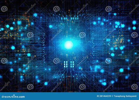 Abstract Blue Circuit Board Background Stock Illustration
