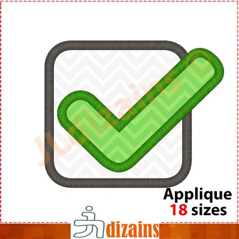 Checkbox Applique Design Checkbox Embroidery Design Tick Box Embroidery Applique Embroidery