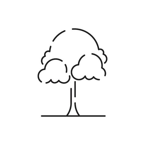 Premium Vector Tree Line Icon Naturally Beautiful Symbol Tree Vector