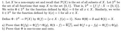 solved 1 let x be a non empty set and recall that p x