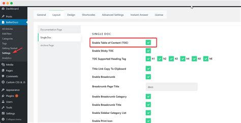 why isn t table of content working in betterdocs betterdocs