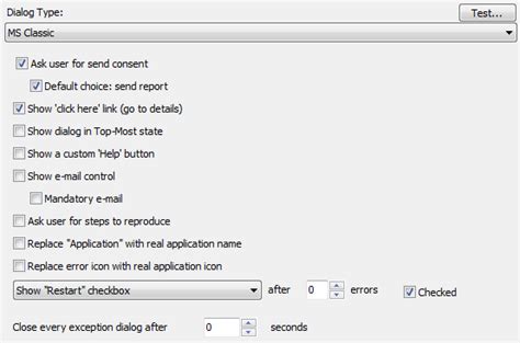 Dialogs Page Eurekalog Documentation Dialogs Page Eurekalog Documentation